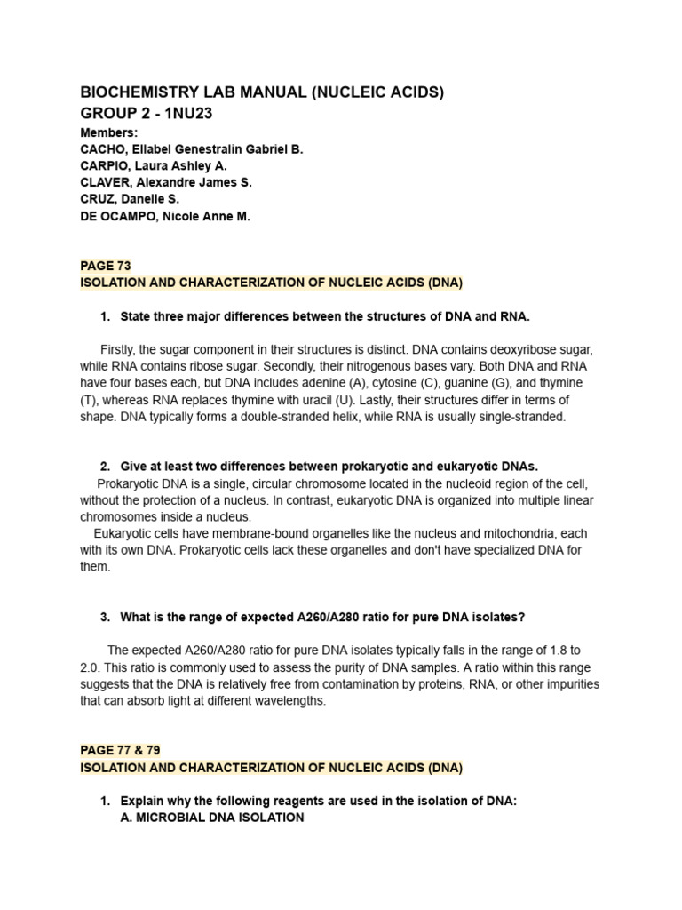 Nucleic Acids Isolation & Characterization Guide | PDF | Messenger Rna ...