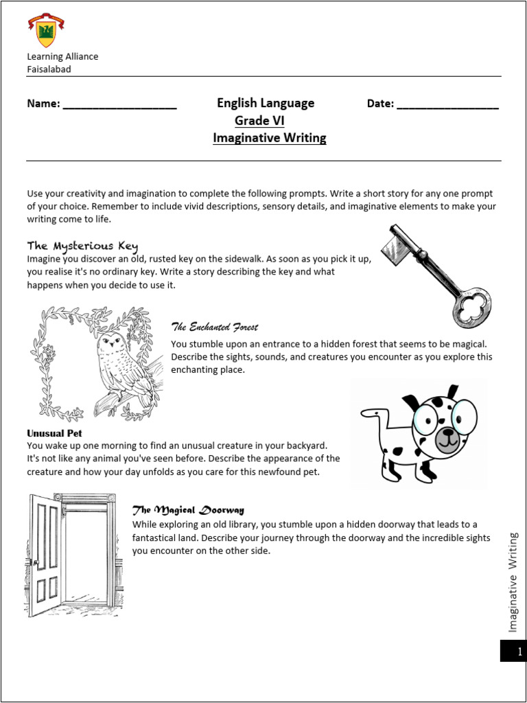 Grade 6 Imaginative Writing Prompts | PDF