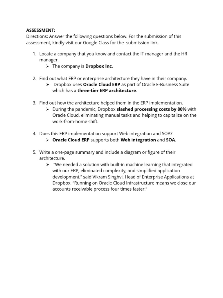 Assessment-Project It12 | PDF | Cloud Computing | Enterprise Resource Planning