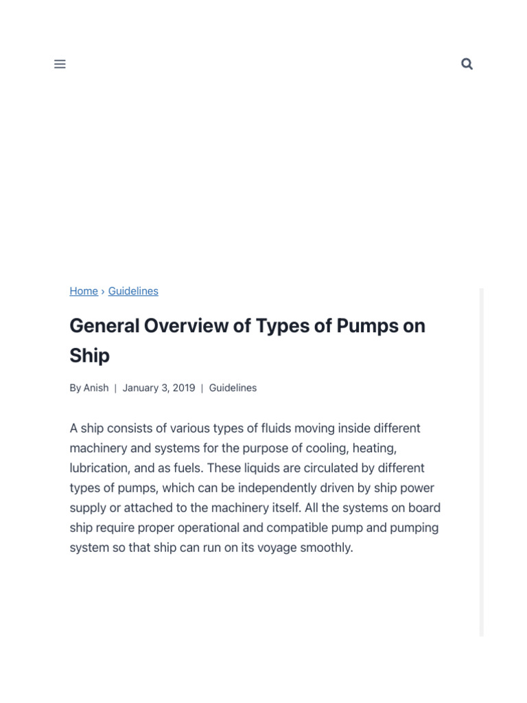 Overview of Ship Pump Types | PDF | Pump | Hydraulics