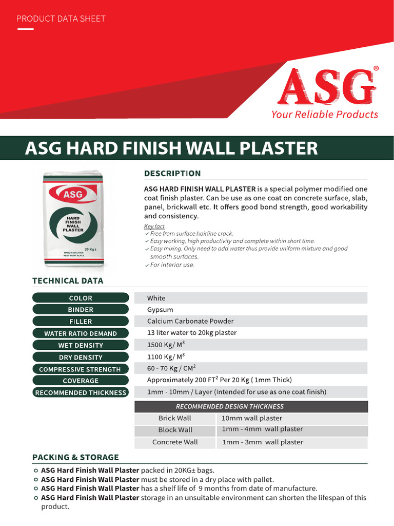 ASG - Hard Finish Wall Plaster | PDF