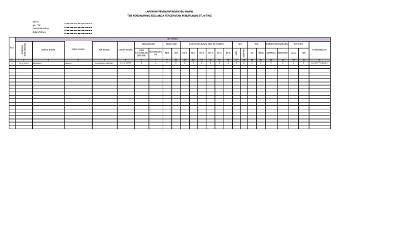 Form Laporan Ibu Hamil | PDF