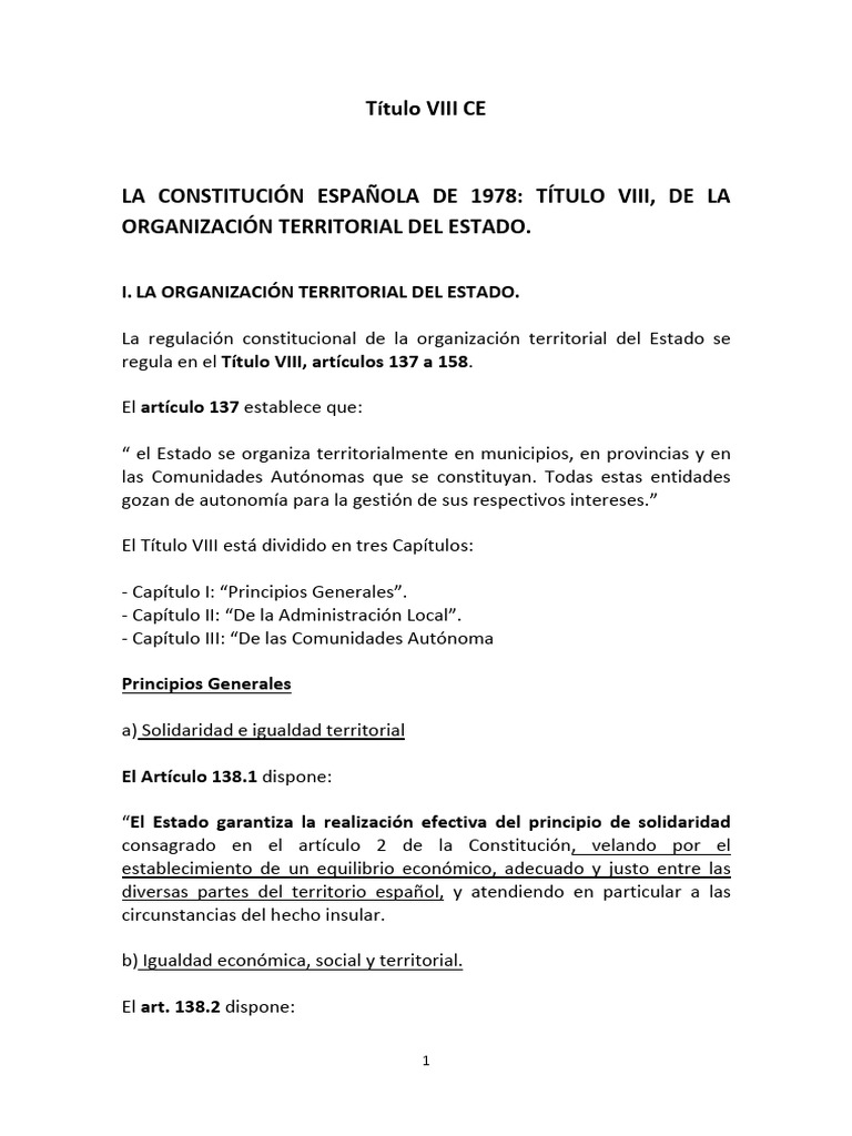 Esquema Titulo Viii Ce Pdf Cortes Generales España