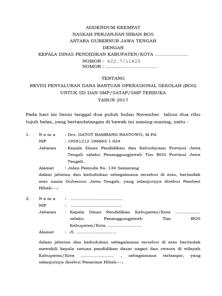 00-Addendum Keempat NPH BOS 2017 | PDF