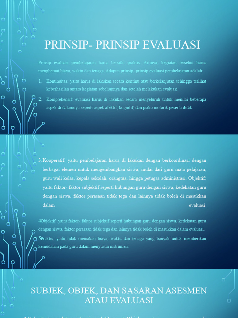 Prinsip - Prinsip Evaluasi | PDF