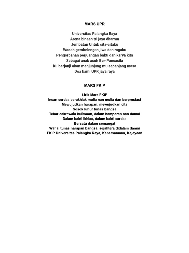 Lirik Mars FKIP | PDF