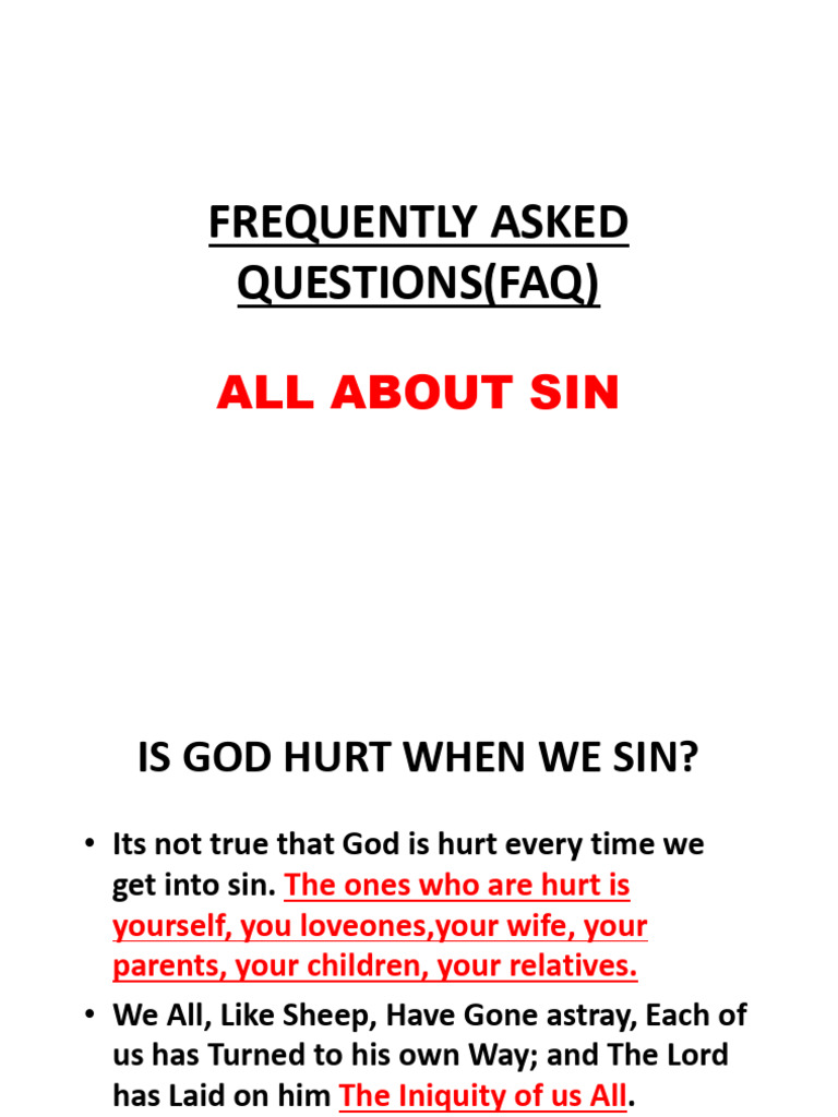 Faq About Sin | PDF