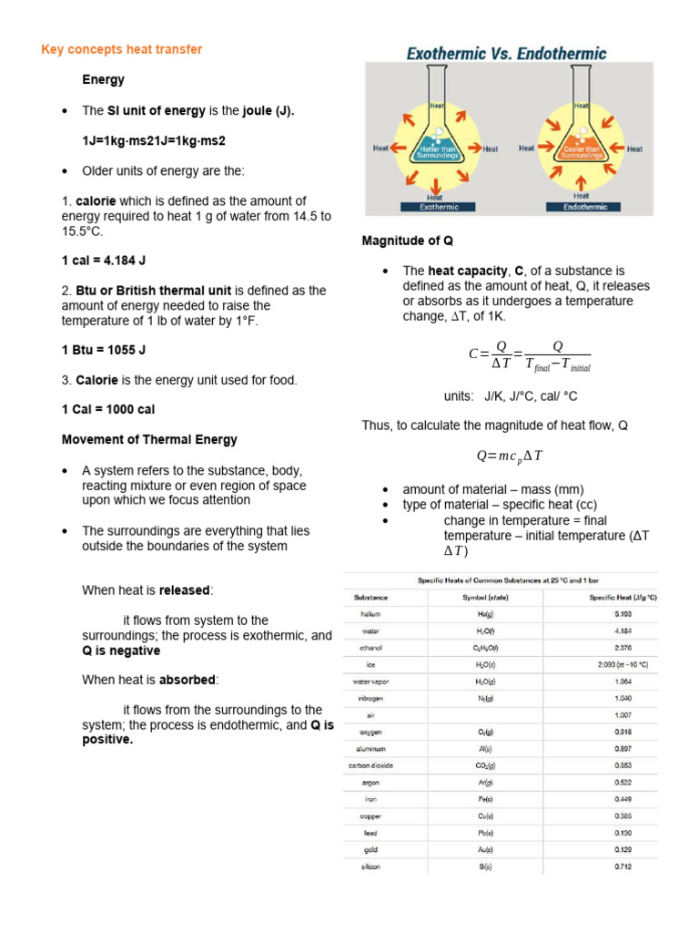 Heat Transfer and Calorimetry Notes | PDF | Heat | Calorie