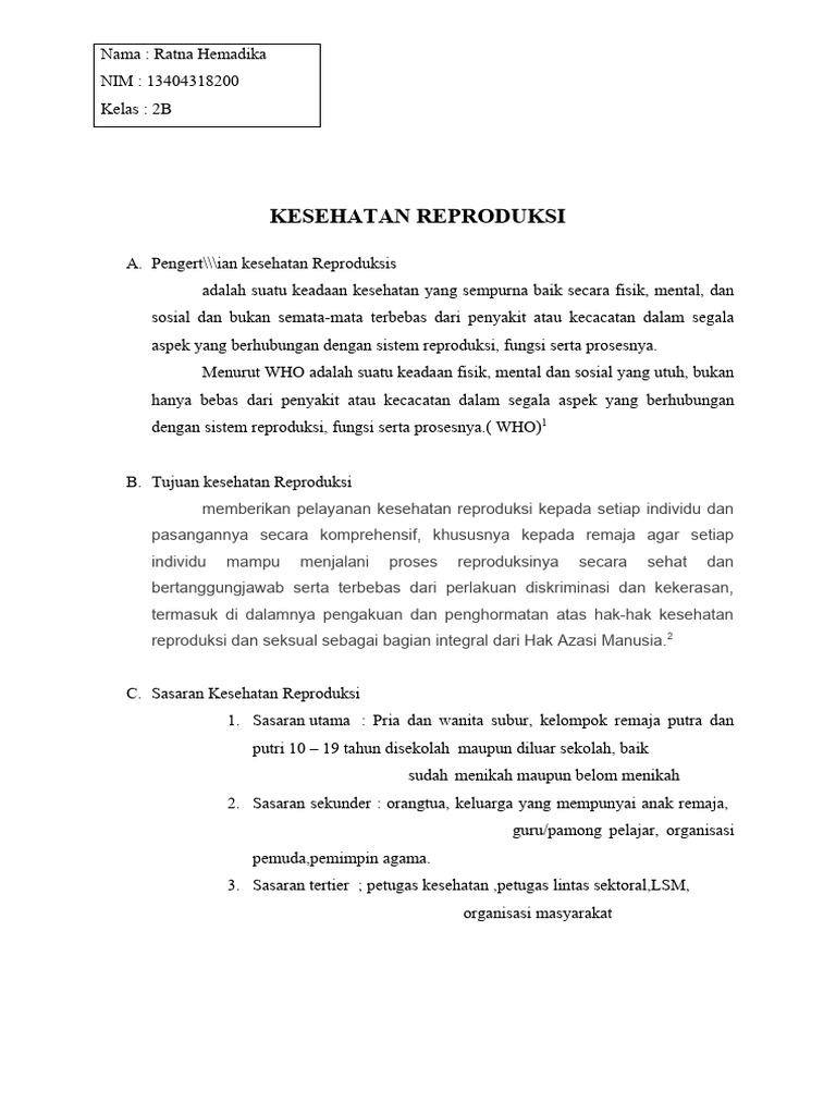 Kesehatan Reproduksi | PDF
