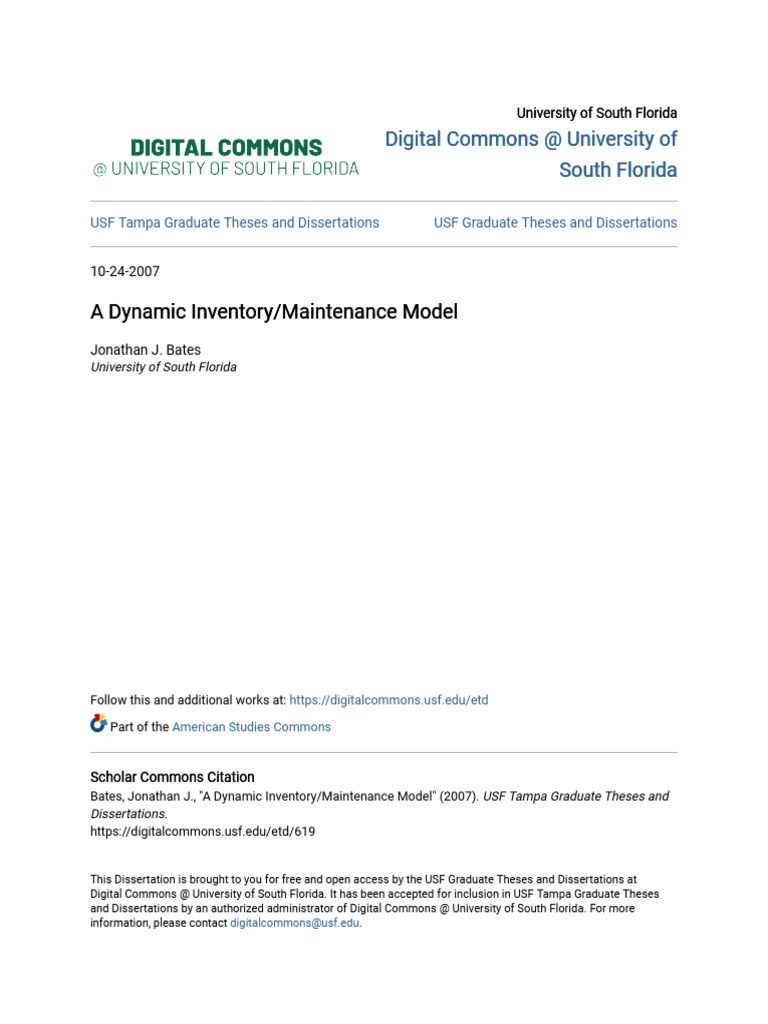 A Dynamic Inventory - Maintenance Model | PDF | Reliability Engineering | Mathematical Optimization