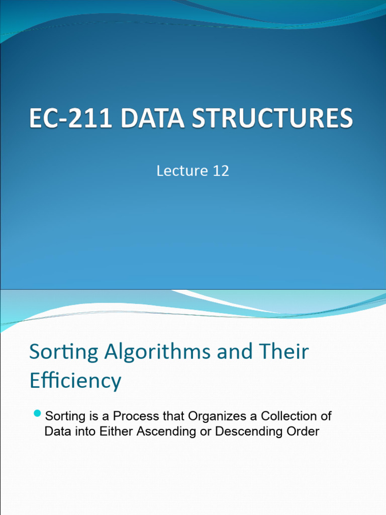 Lecture 12 Sorting Complete Pdf Computer Programming Algorithms 2899