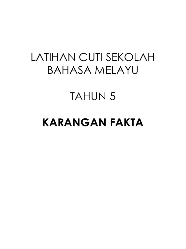 Karangan Tahun 5 Pdf