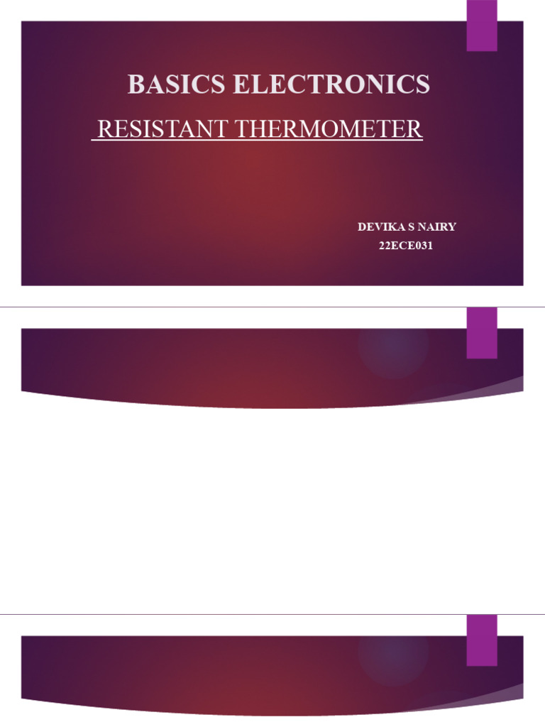 Resistance Thermometer Basics Explained | PDF | Electrical Resistance ...