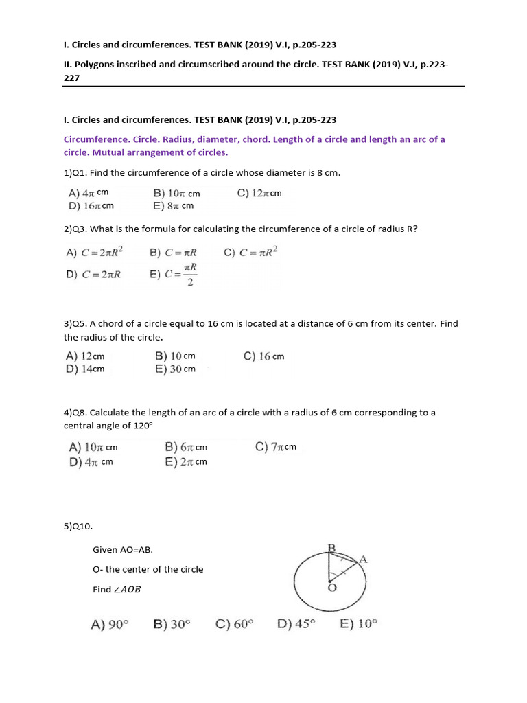 Circles and Circumferences (Updated) - Polygons Inscribed and ...