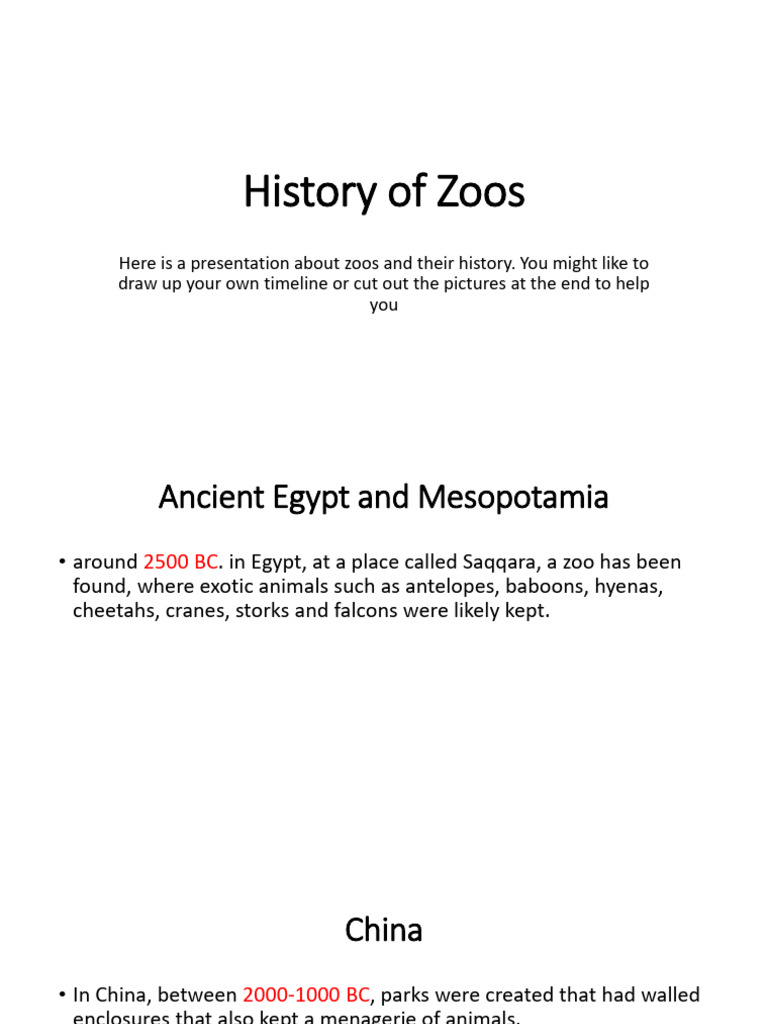 History of Zoos Booklet | PDF