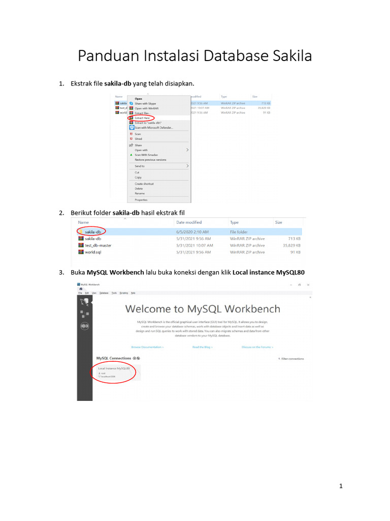 Panduan Instalasi Database Sakila | PDF
