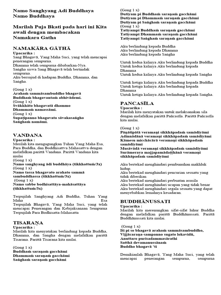 Paritta Puja Bakti Umum | PDF