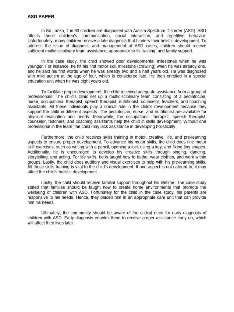Asd Paper | PDF | Autism Spectrum | Disability
