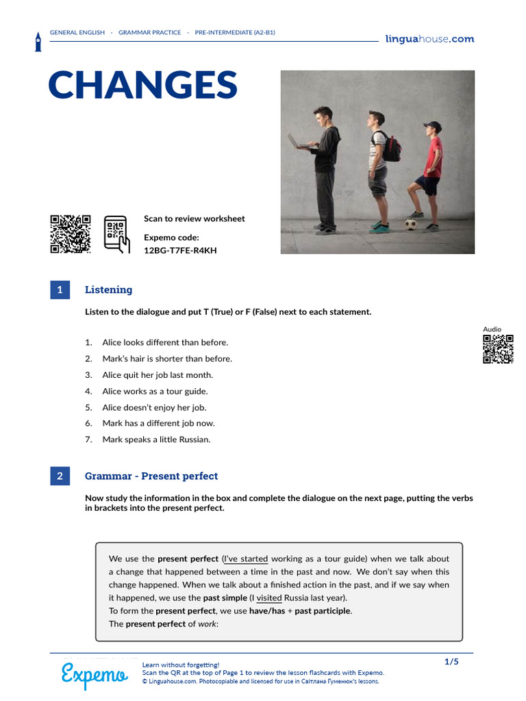 Changes British English Student Ver2 | Download Free PDF | Linguistics | Grammar
