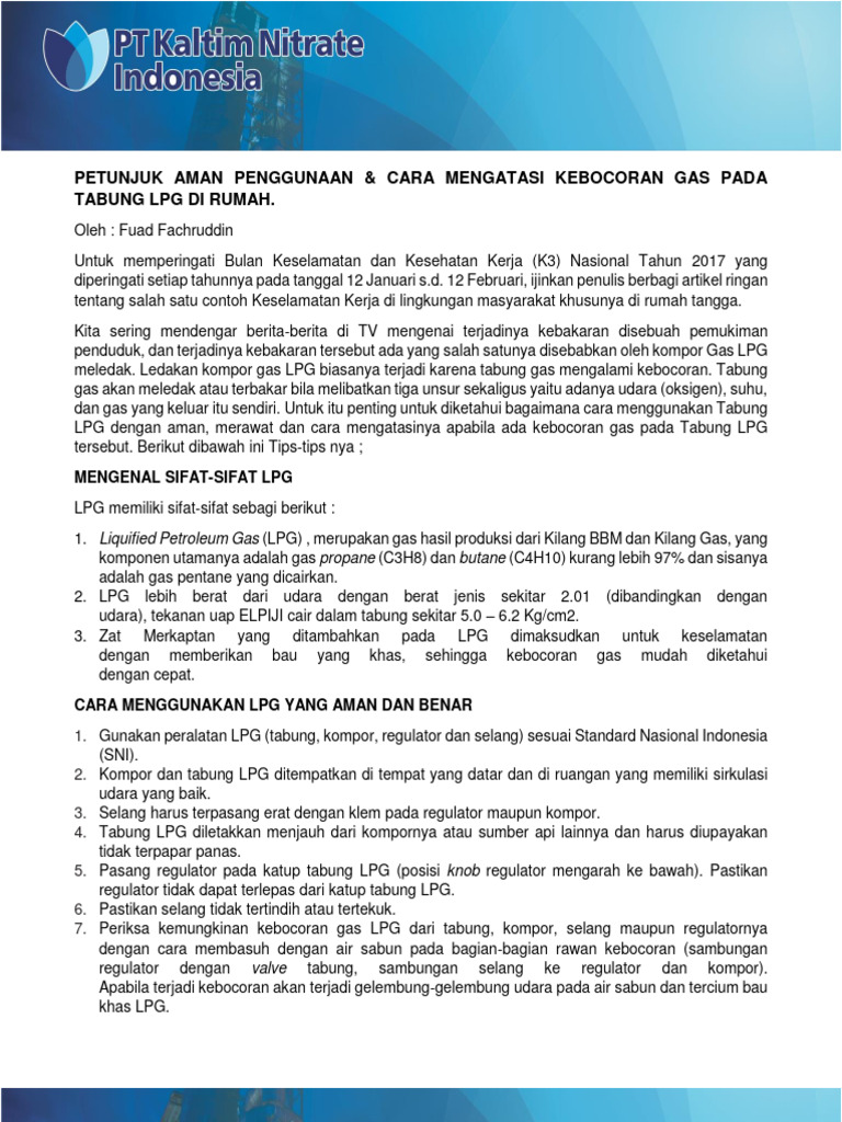 Tips Petunjuk Aman Penggunaan & Cara Mengatasi Kebocoran Gas Pada ... Tips Petunjuk Aman Penggunaan & Cara Mengatasi Kebocoran Gas Pada ...