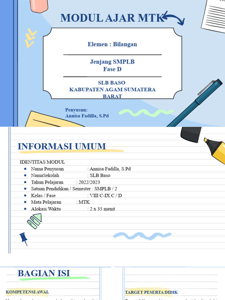 Modul Ajar Mtk Elemen Bilangan Jenjang Smplb Fase D Pdf