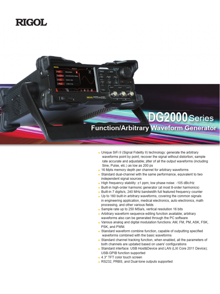 dg2000 Datasheet | PDF | Amplitude | Modulation