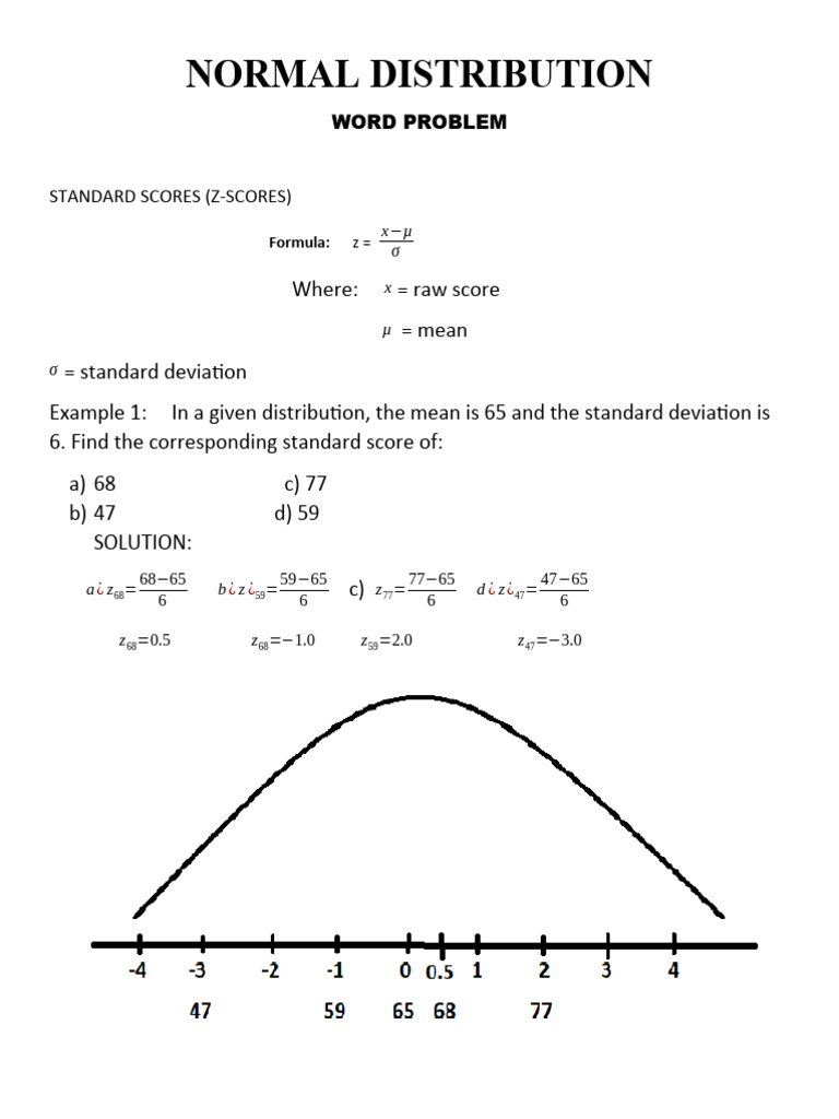 NORMAL DISTRIBUTION (Word Problem) | PDF | Standard Deviation ...