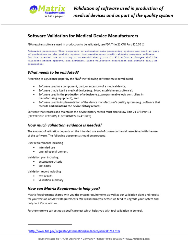 White Paper Software Validation | PDF