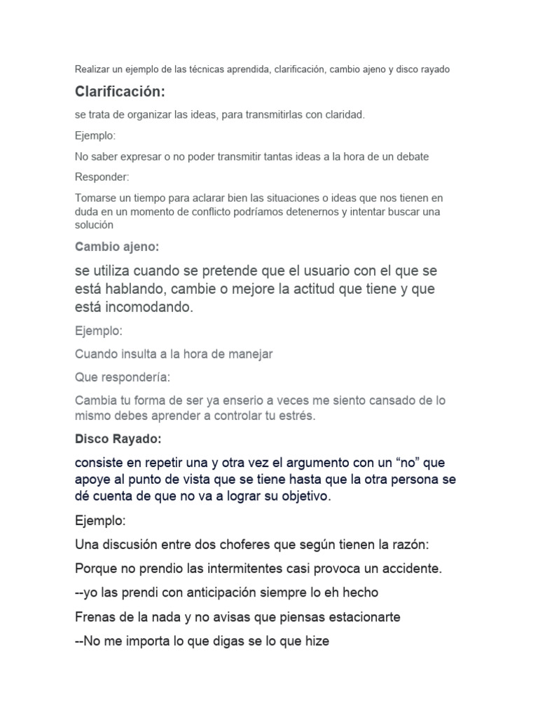 Realizar Un Ejemplo de Las Técnicas Aprendida | PDF