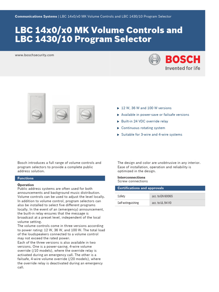LBC 14x0 x0 MK and L Data Sheet enUS 1940296331 | PDF | Hertz ...