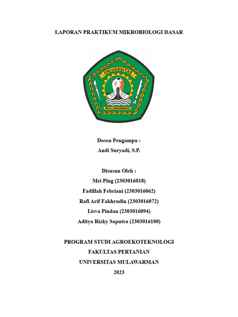 Praktikum Mikrobiologi Dasar UNMUL | PDF | Sains & Matematika | Teknologi & Rekayasa
