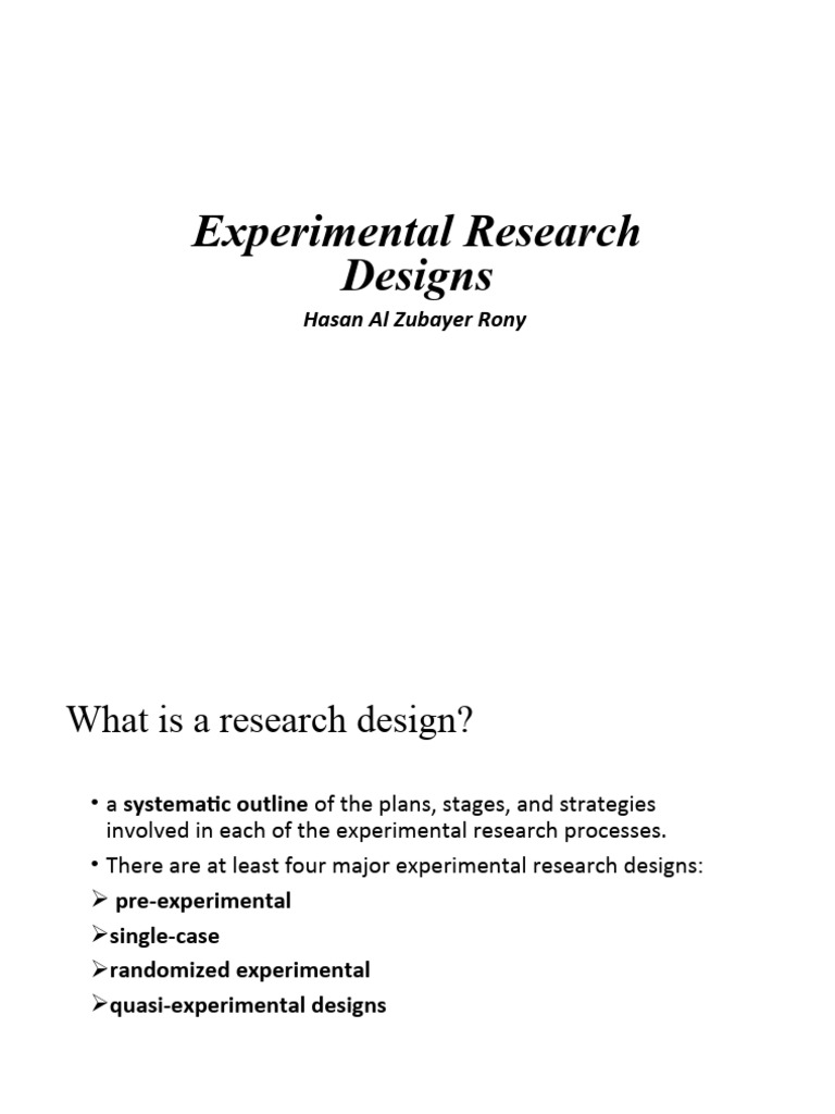 Experimental Research Designs | PDF | Experiment | Evaluation Methods