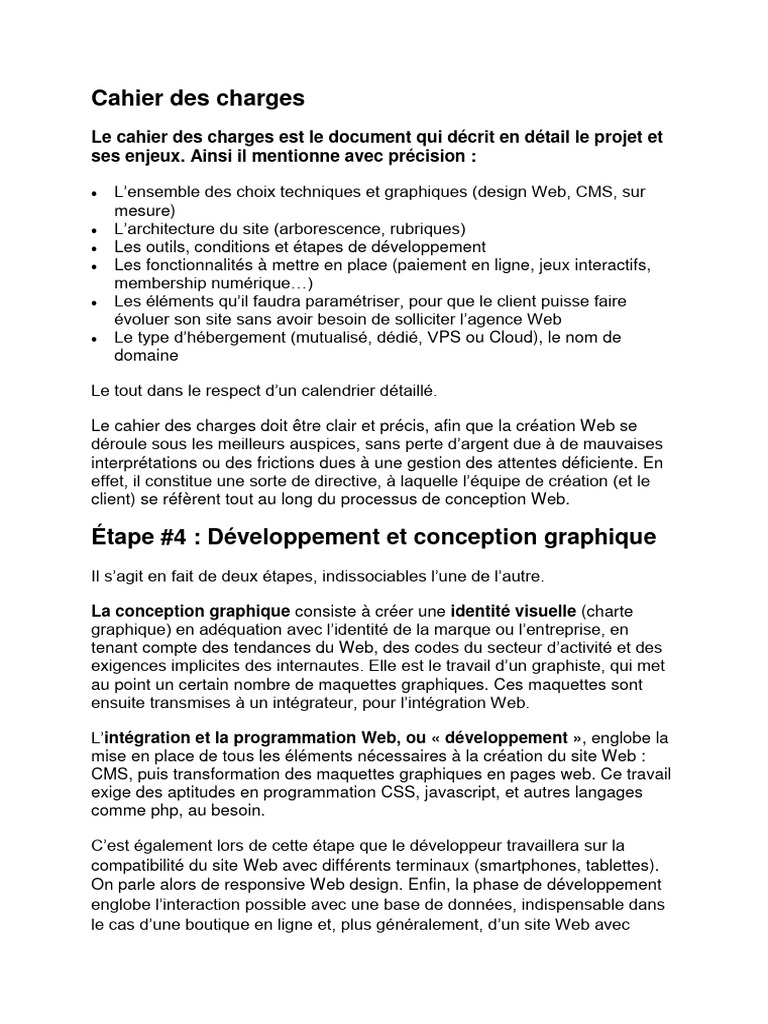 Cahier Des Charges | PDF