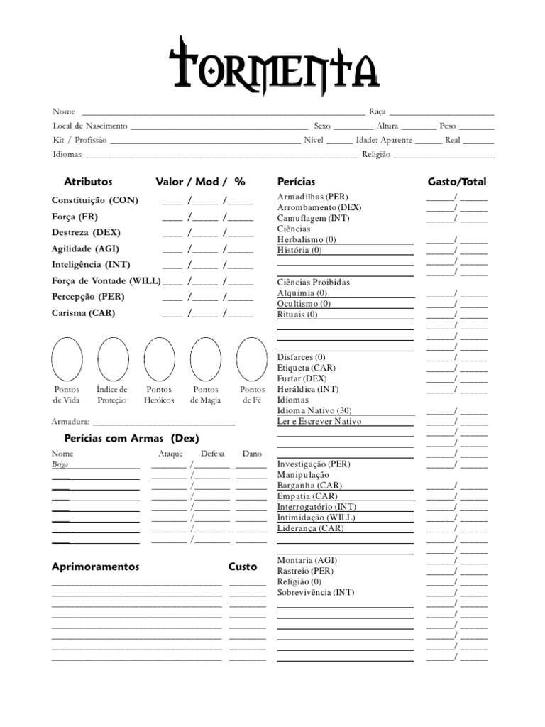 Ficha Tormenta Daemon A | PDF | Carreira e Crescimento