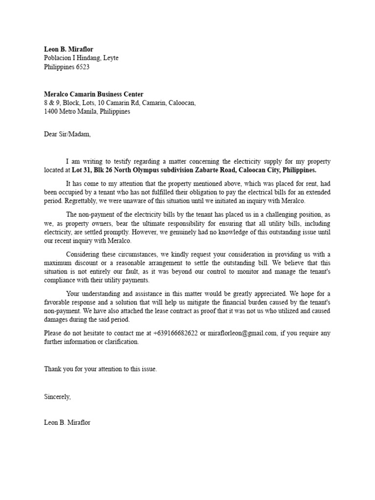 Meralco Letter Max Discount | PDF