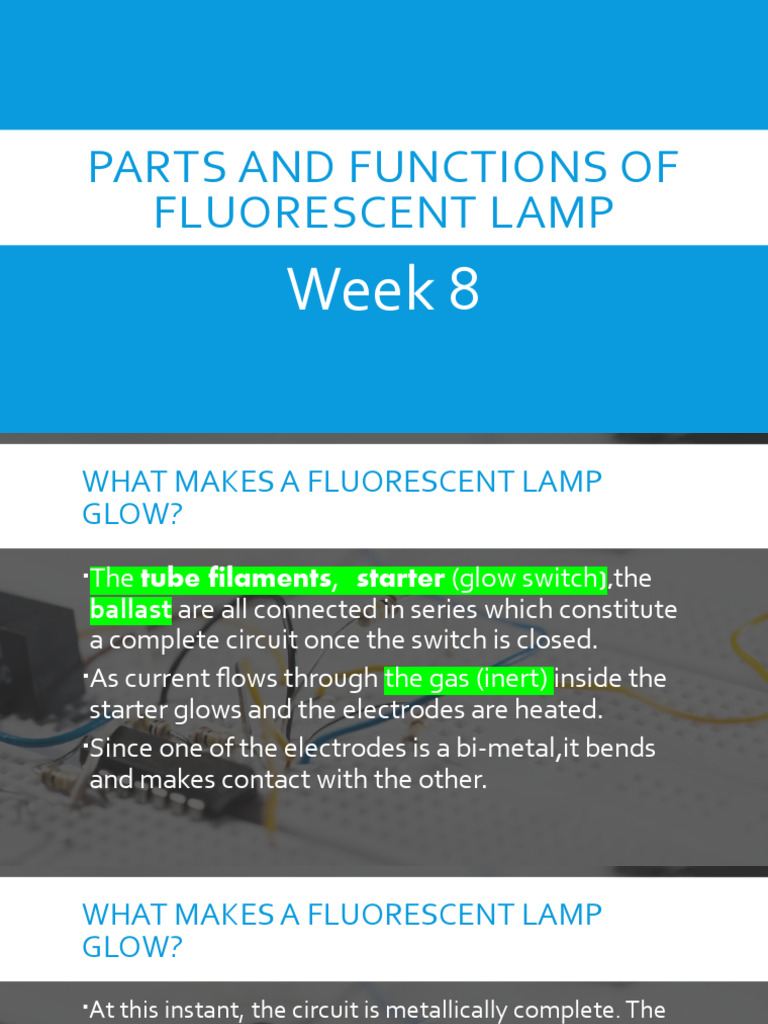 Parts and Functions of Fluorescent Lamp | PDF | Science & Mathematics