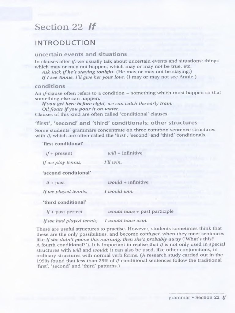 Conditional Structures - Swan | PDF | Grammatical Tense | Linguistics