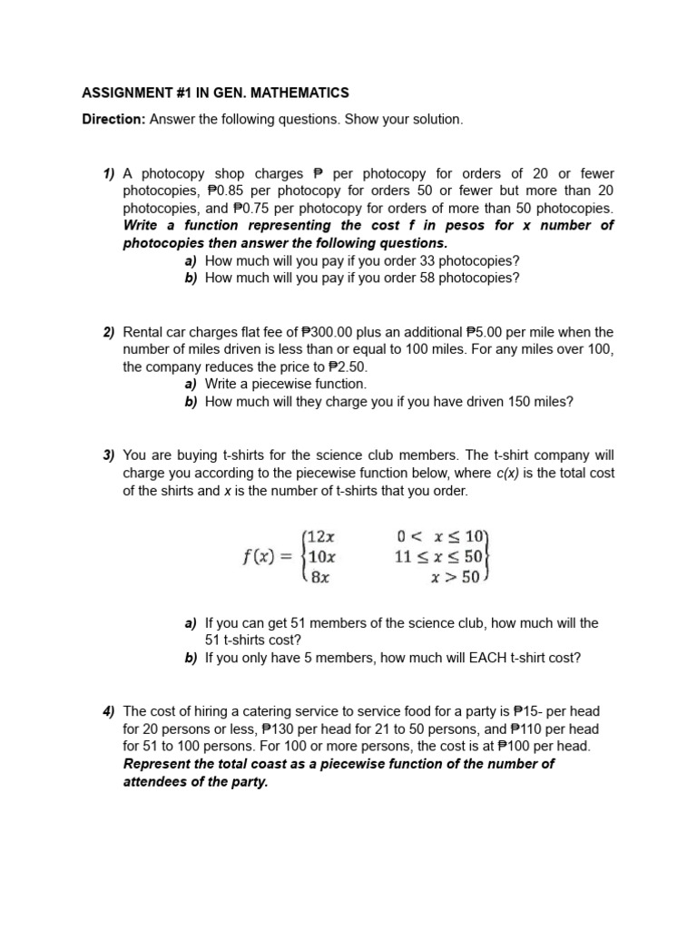 Gen Math Assignment 1 Pdf