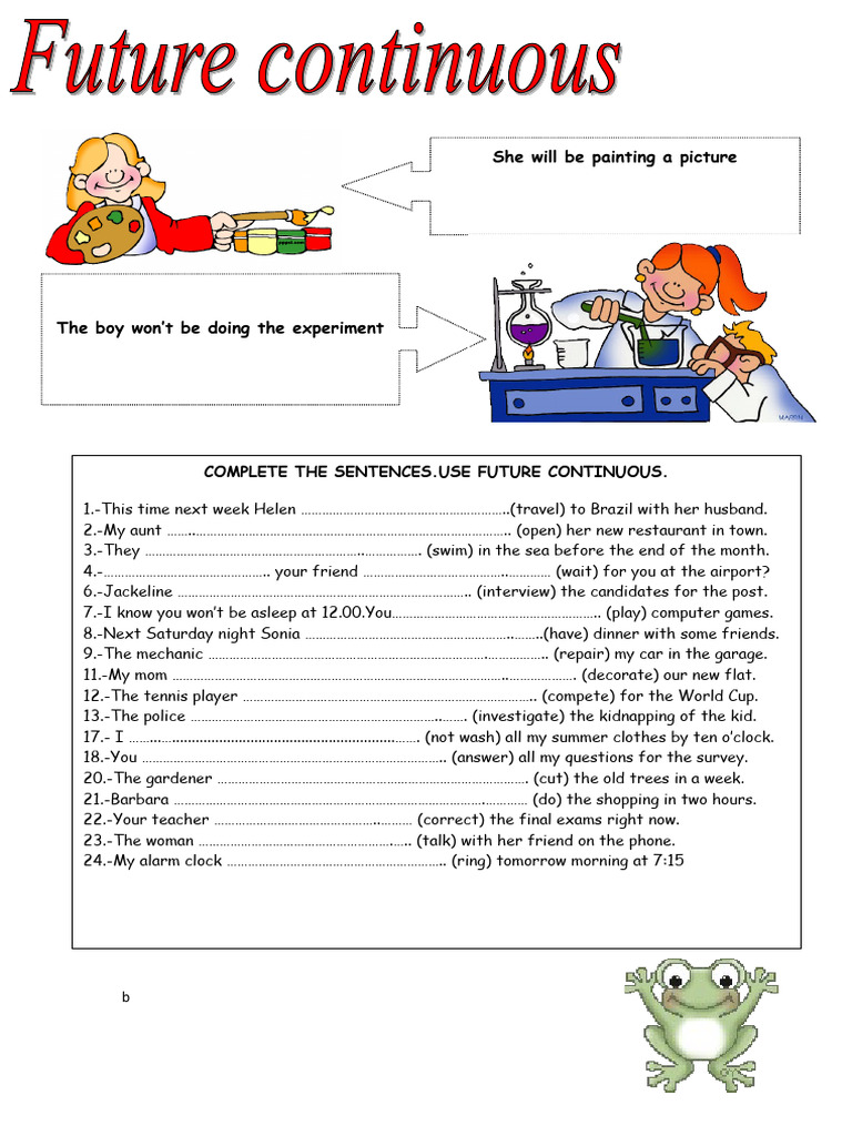 Future Continuous Exercise Pdf