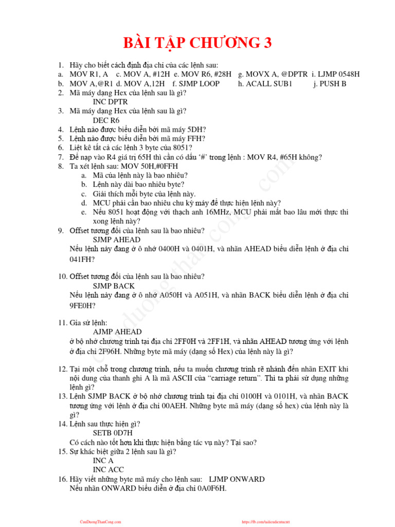 Vi-Xu-Li - Le-Thi-Kim-Anh - Bai-Tap-Chuong-3 - (Cuuduongthancong - Com) | PDF