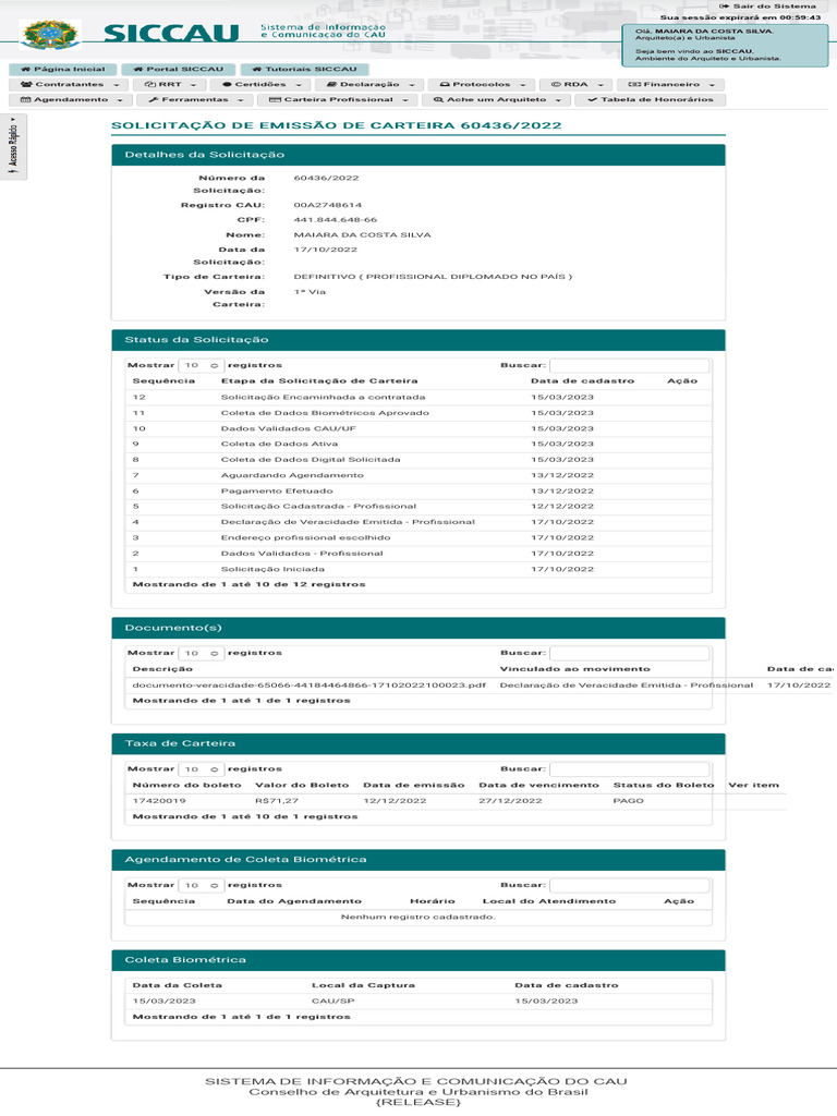 Siccau - Cau | PDF | Dados | Biometria