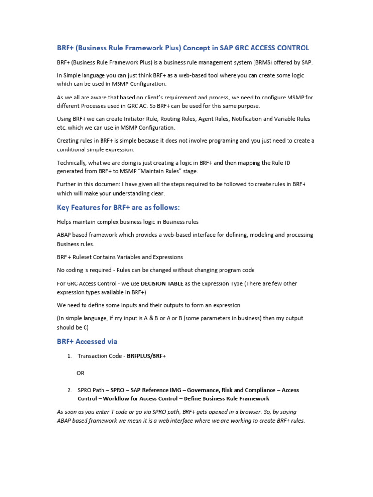 Creation Of Rules In Brf Pdf Computing Software Engineering