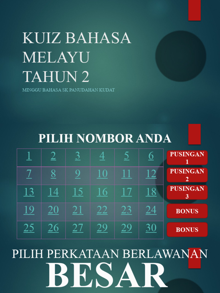 Kuiz Bahasa Melayu Tahun 2 | PDF