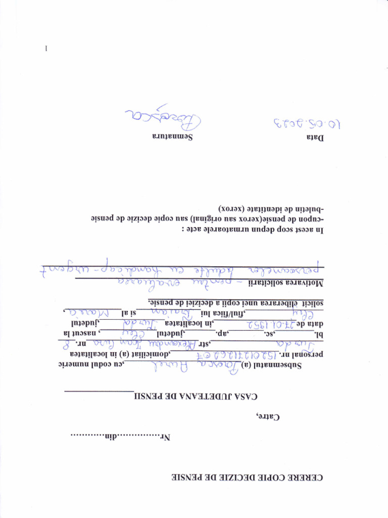 Cerere Casa de Pensii | PDF