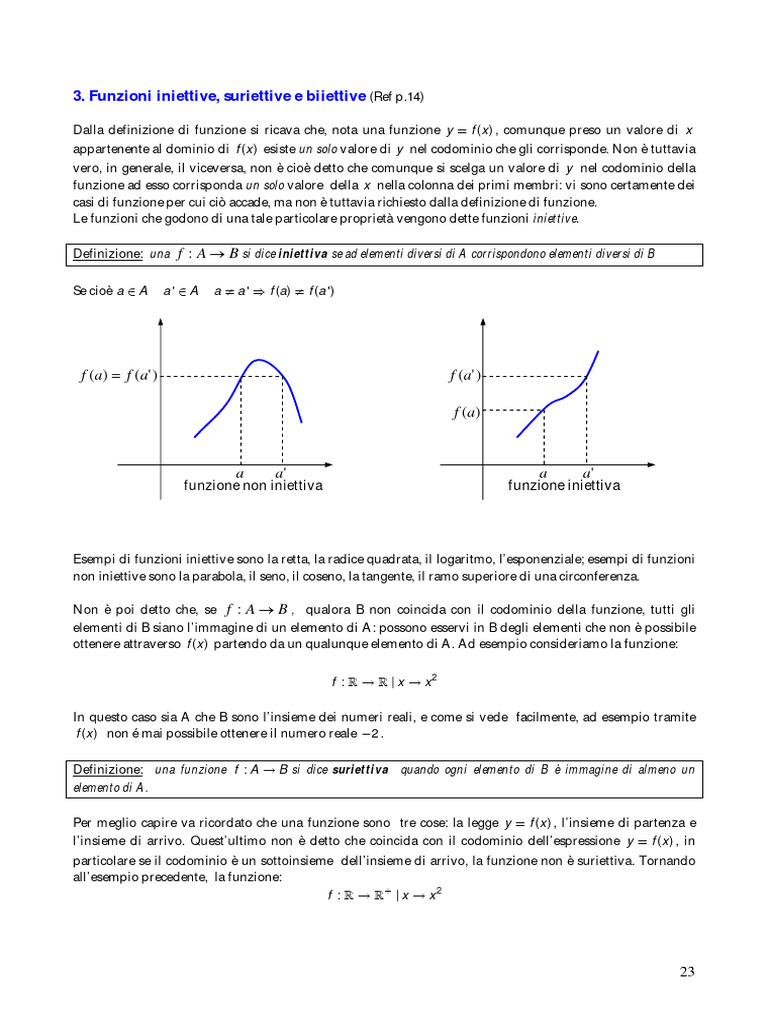 07 Funzioni Iniettive e Suriettive - Cardinalita | PDF
