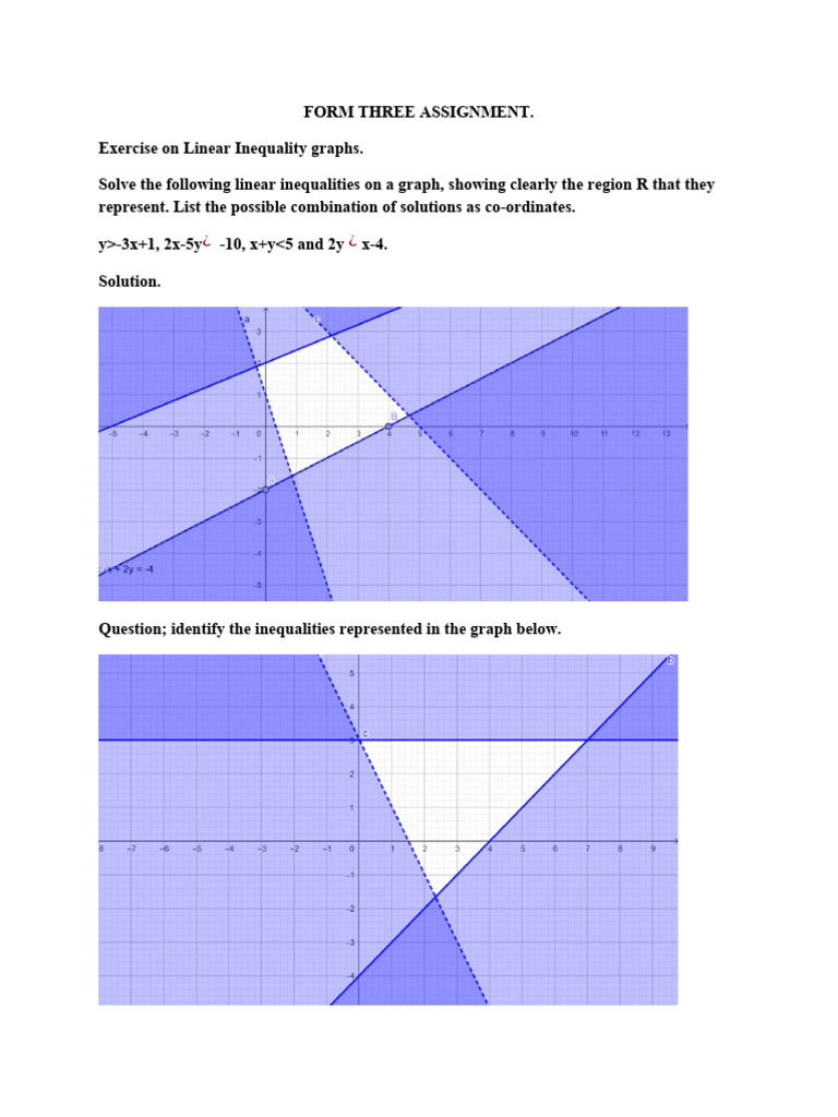 Exercise On Linear Inequality Graphs | PDF