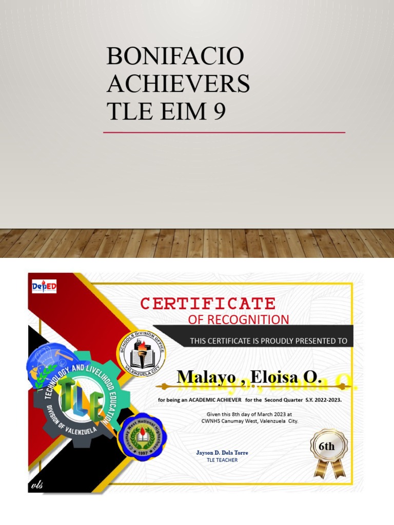 Certificate-Of-Recog Bonifacio | PDF
