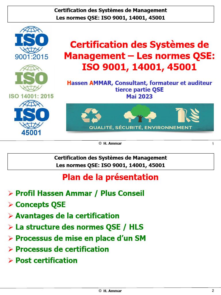 Certification des Systèmes QSE ISO | PDF | Gestion des ressources ...