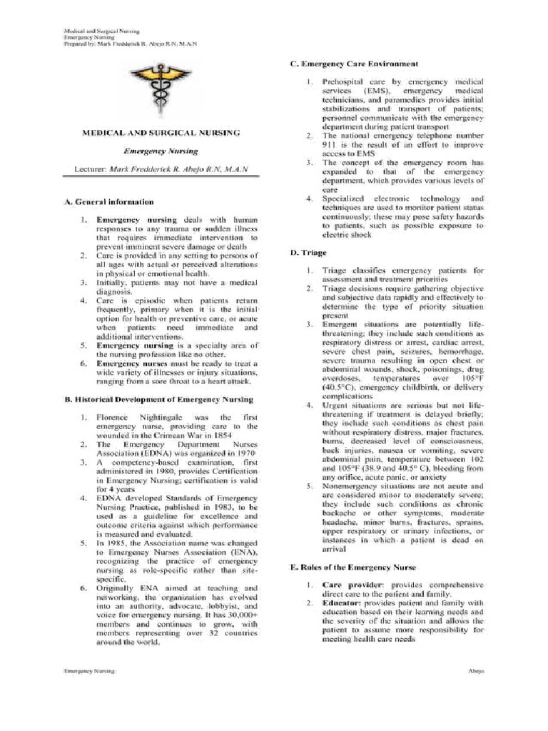 Emergency Nursing | PDF