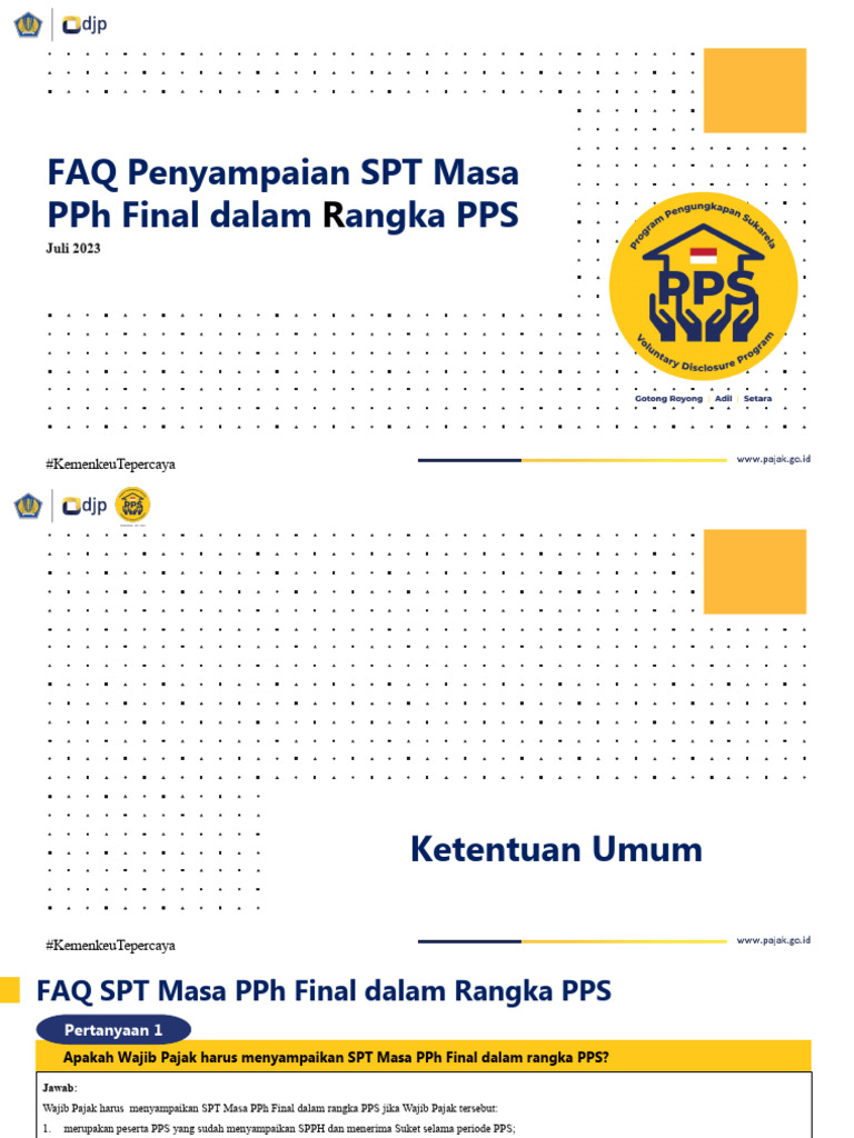 FAQ SPT Masa PPH Final Dalam Rangka PPS | PDF